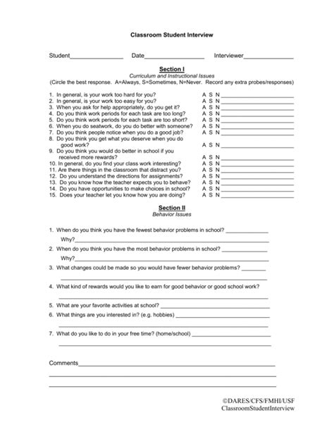 Classroom Student Interview