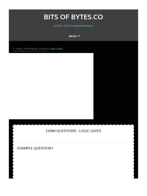 Exam Questions Logic Gates Bits Of Pdf