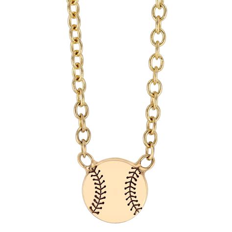 Zoe Chicco Yellow Gold Itty Bitty Baseball Pendant 16 Ibn 54 14k Borsheims
