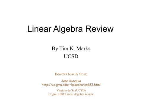 linear algebra review