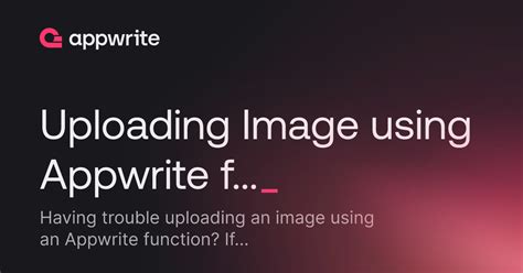 Uploading Image Using Appwrite Function Returns Error 500 Threads