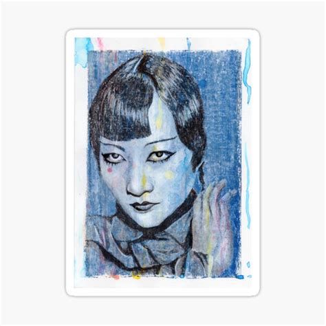 Anna May Wong Hand Drawn Oil And Ink Portrait Sticker For Sale By