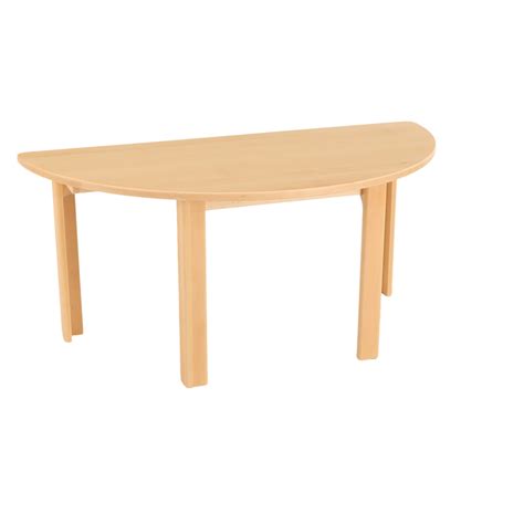 Half Circular Solid Beech Table Designs For Education