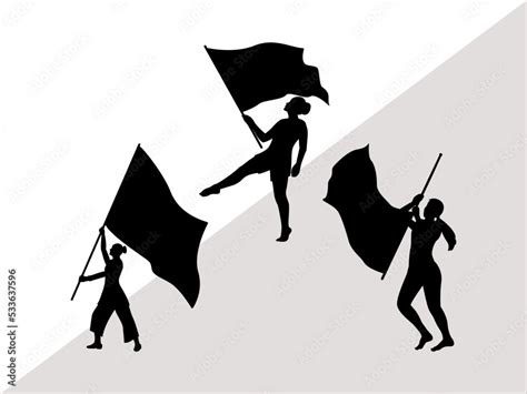 Vecteur Stock Color Guard Flags Svg Color Guard Svg Marching Band