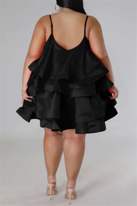 Wholesale Black Sexy Casual Solid Patchwork Backless Spaghetti Strap