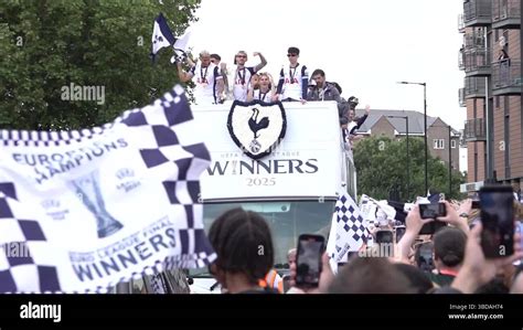 Tottenham Players Set Off On Open Top Bus Parade Following Europa