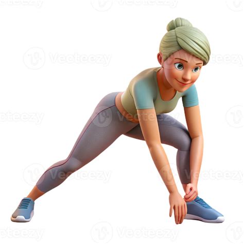 Magnificent Abstract Woman Stretching Hamstring Front View Cutout Genuine 57572413 Png