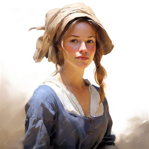 Premium Ai Image A Woman In A Blue Dress And A Hat
