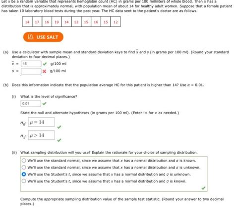 Answered Let X Be A Random Variable That Represents Hemoglobin Count