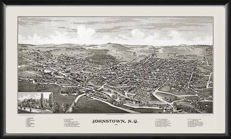 Restored Map Of Johnstown New York 1888 By Vintage City Maps
