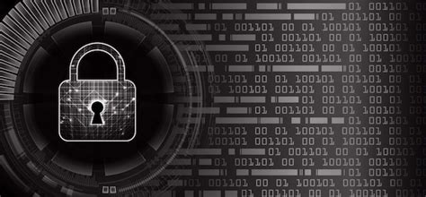 premium vector a black and white image of a padlock with a binary