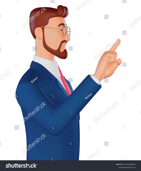 D Man Touching On Touch Screen Stock Illustration Shutterstock