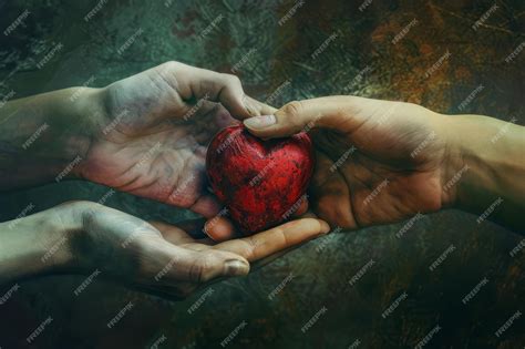 Visualization Of Empathy Hands Reaching Out To A Heart Gentle And