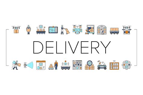 Delivery Autonomous Robot Icons Set Vect Graphic By Stockvectorwin