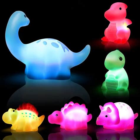 Dropship 6 Pcspack Dinosaur Bath Toys Light Upfloating Bath Toys Set