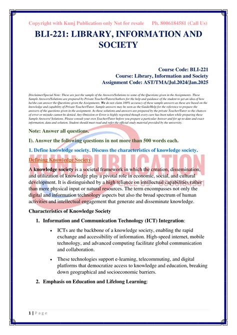 Ignou Bli 221 Solved Assignment 2024 25 English Medium