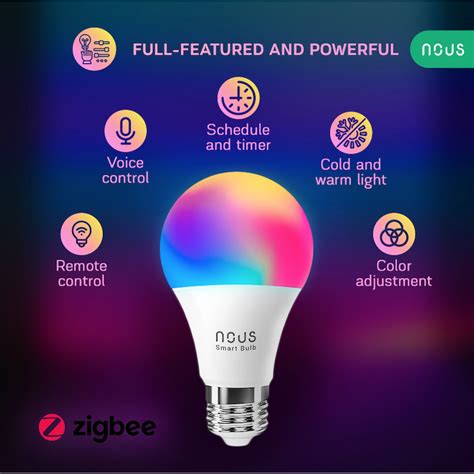 NOUS 4x Zigbee 3 0 Connected Bulb Compatible Tuya Zigbee2Mqtt