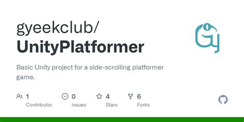 GitHub Gyeekclub UnityPlatformer Basic Unity Project For A Side Scrolling Platformer Game