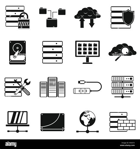 Database Icons Set Stock Vector Image Art Alamy