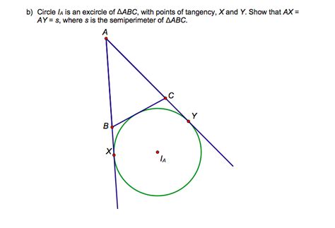Solved B Circle Is An Excircle Of Abc With Points Of