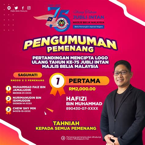 Pengumuman Pemenang Pertandingan Mencipta Logo Ulang Tahun 75 Jubli