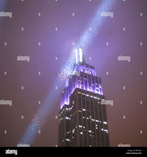 Empire State Building At Night In Manhattan New York City U S A Stock
