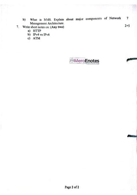 Pu Be Computer Computer Networks Question Paper 6th Semester Mero Enotes