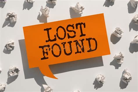 Text Sign Showing Lost Found Word Written On Things That Are Left