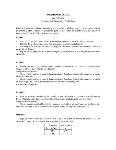 Desarrollo De Clase Con Flexsim UNIVERSIDAD DE LA SALLE Uso De