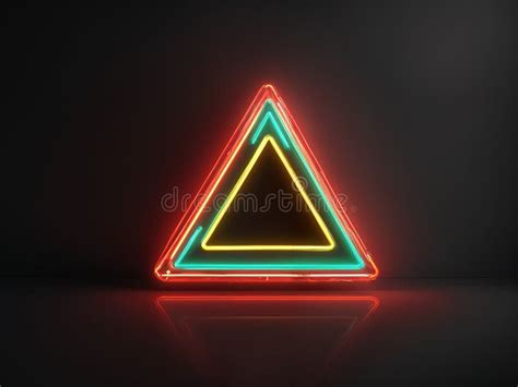 D Rendering Of Neon Triangle Generated By Ai Stock Illustration Illustration Of Triangle