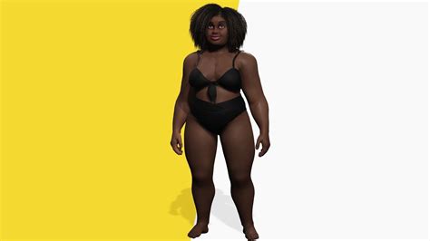 3d Model Plus Sized Cartoon African Female Vr Ar Low Poly Cgtrader
