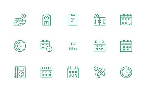 15 Regular Line Designs For Timetable Icons Web Icon Collection 70603810 Vector Art At Vecteezy