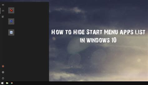 How To Hide The Start Menu App List On Windows 10 Artofit