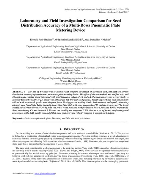 pdf laboratory and field investigation comparison for seed