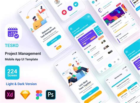 Tesko Project Management Mobile App Ui Template Mobile App Ui