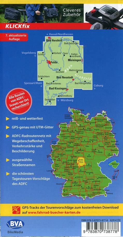 Fietskaart ADFC Regionalkarte Rhön BVA 9783870738778