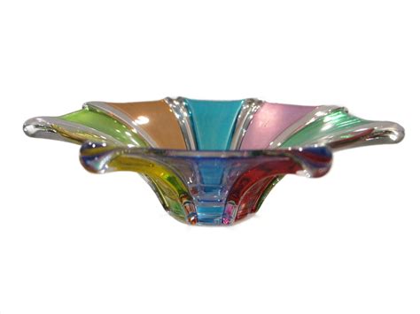 Venezia Multicolored Art Glass Bowl Made In Italy Marked Designer