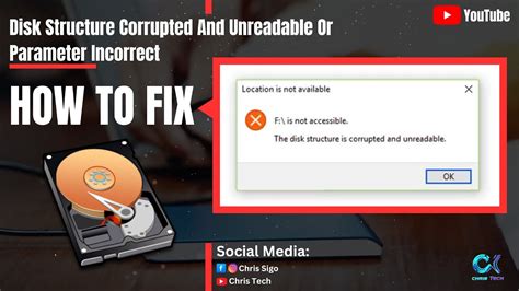 Fix External Hard Drive Error Disk Structure Corrupted And Unreadable And Parameter Incorrect