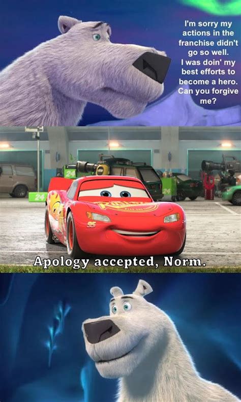 Lighting Mcqueen Forgives Norm By Darkmoonanimation On Deviantart