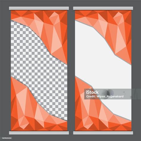 Warna Merah Banner Poligon Untuk Grafik Ilustrasi Stok Unduh Gambar