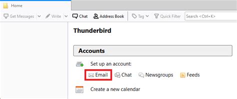 how do i configure thunderbird to connect to my imap email