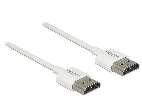 Cablu Hdmi V20 3d 4k T T 2m Slim Premium Alb Delock 85137