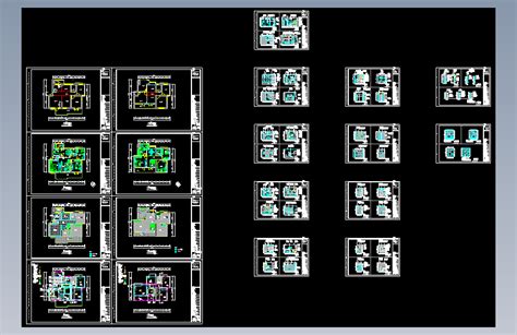 1139 某地简约三居室室内装修设计施工图autocad 14模型图纸下载 懒石网