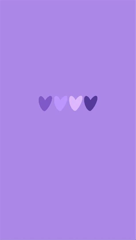 Purple Wallpaper With Three Hearts