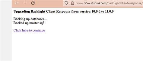 Error Accessing Client Response Config Backlight 4 5 And 6 Support