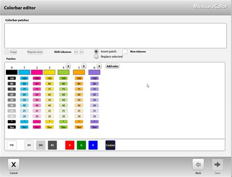 Color Bar Editor Module MeasureColor