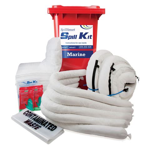 Spill Kit Oil And Fuel Marine Spillsmart Wheelie Bin 240 L Safetyquip