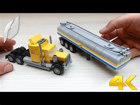 How To Build A Small Lego Semi Trailer Tanker Truck MOC 4K Lego