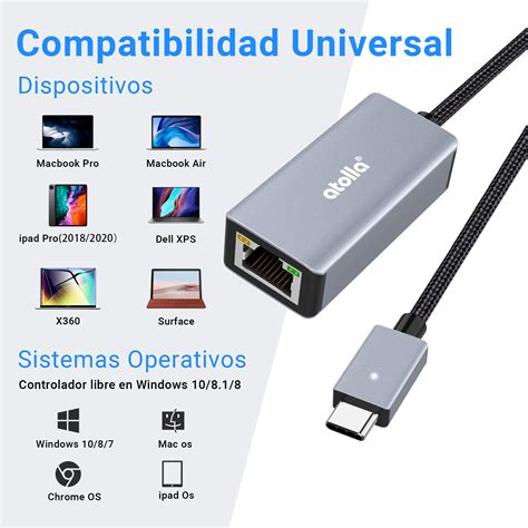 Buy Usb C To Ethernet Adapter Atolla Usb Type C To Lan Network Rj45