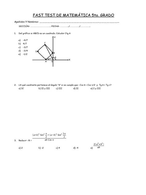 Fast Test De MatemÁtica 5to Pdf